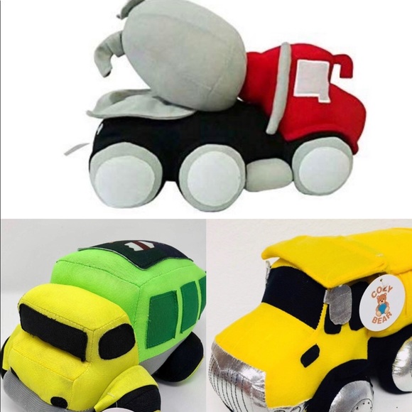 cozy bear | Other | Set Of 3 Soft Kids Plush Trucks | Poshmark